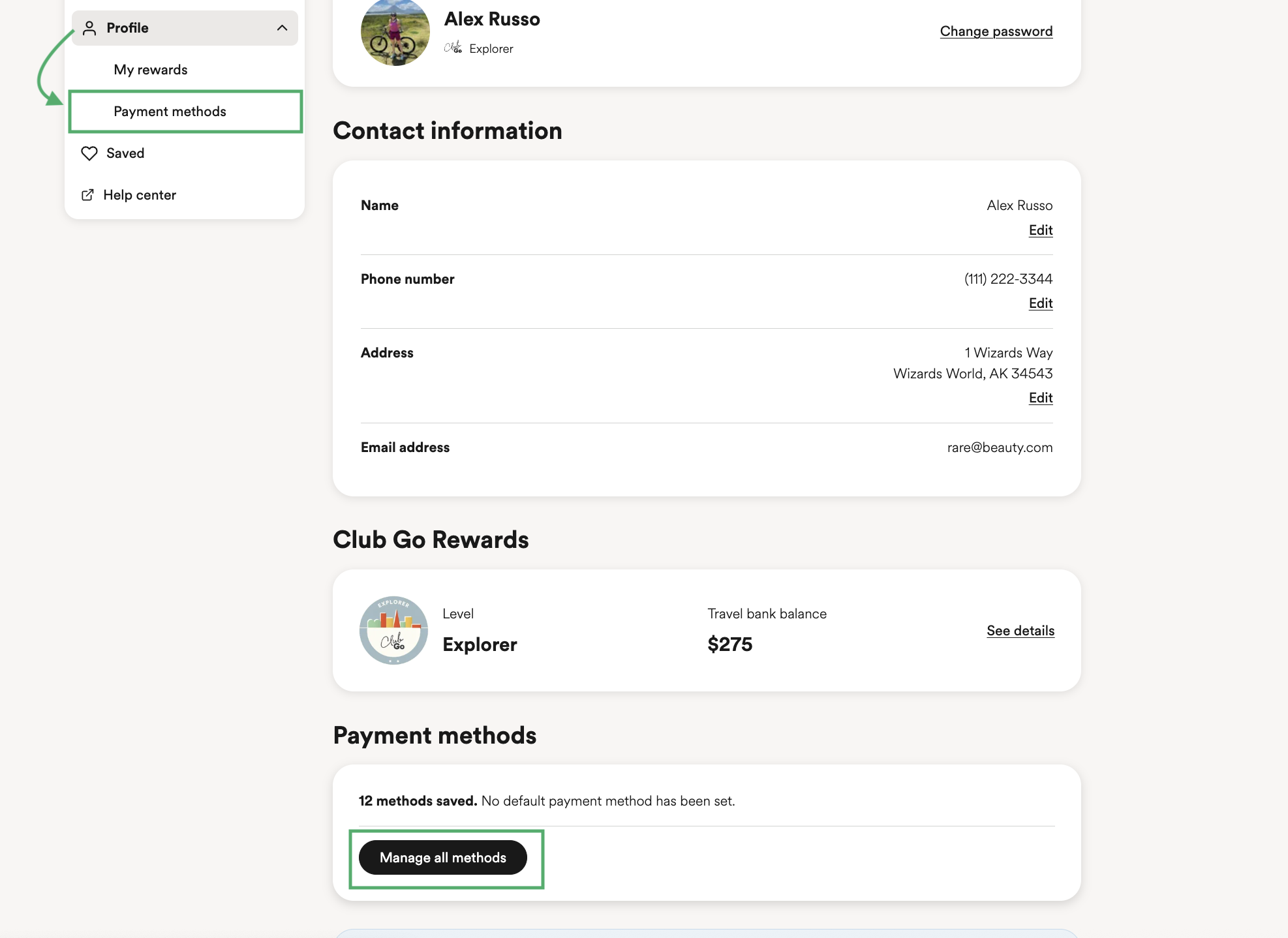 Manage your payment methods – Help center