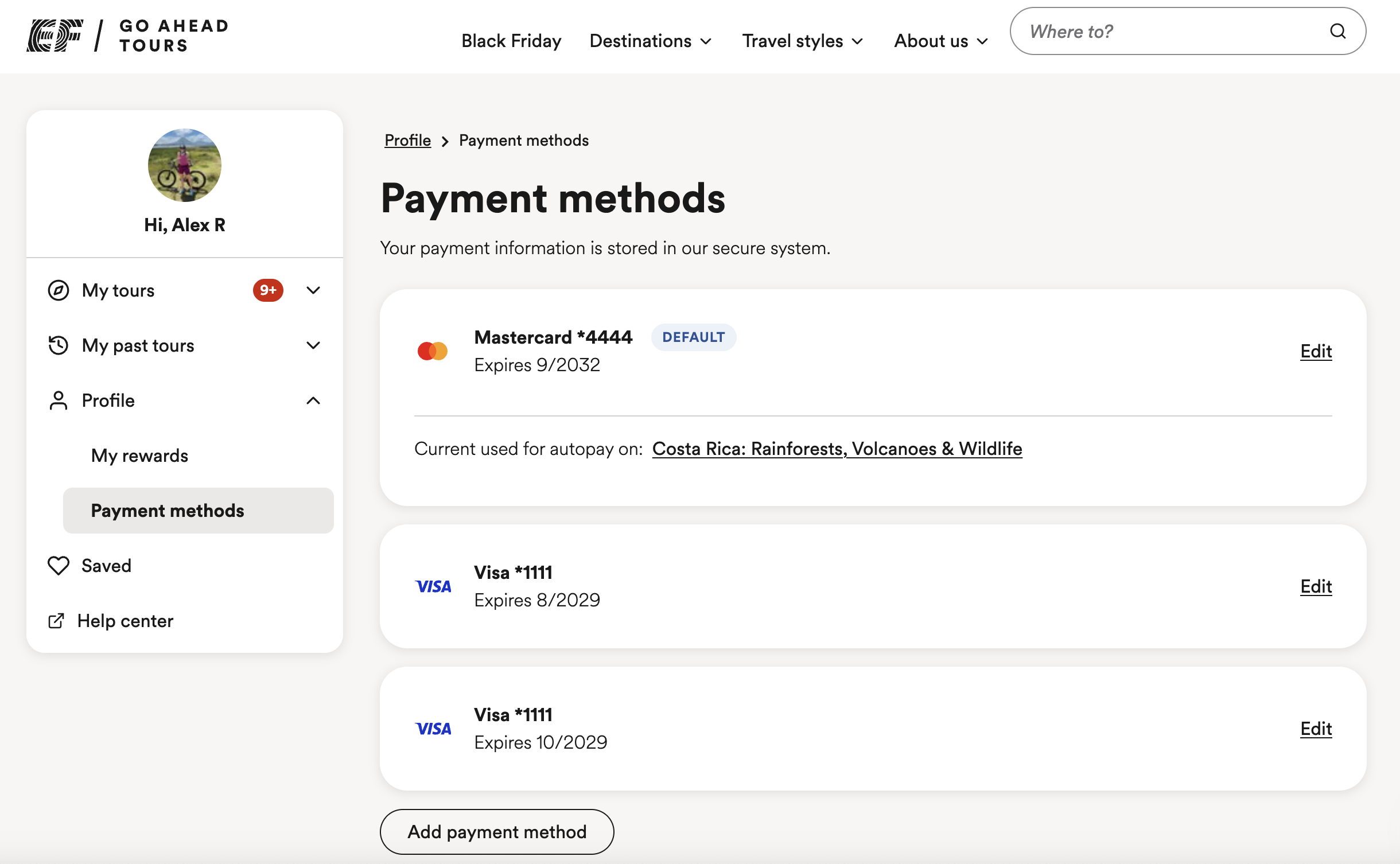 Manage your payment methods – Help center